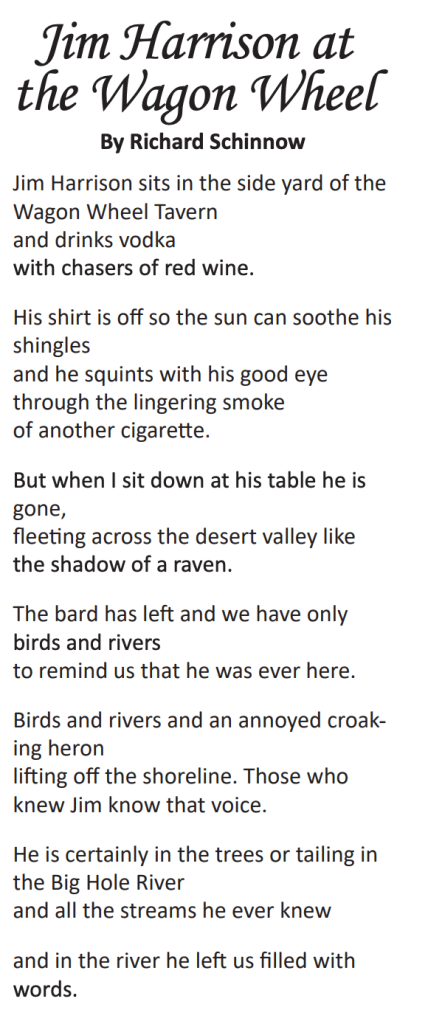 Poem: "Jim Harrison at the Wagon Wheel" - Patagonia Regional Times